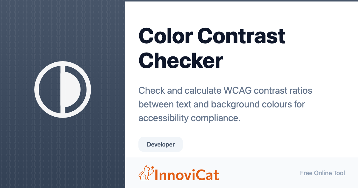 Color Contrast Checker & Calculator | WCAG 2.2 + APCA - InnoviCat Tools