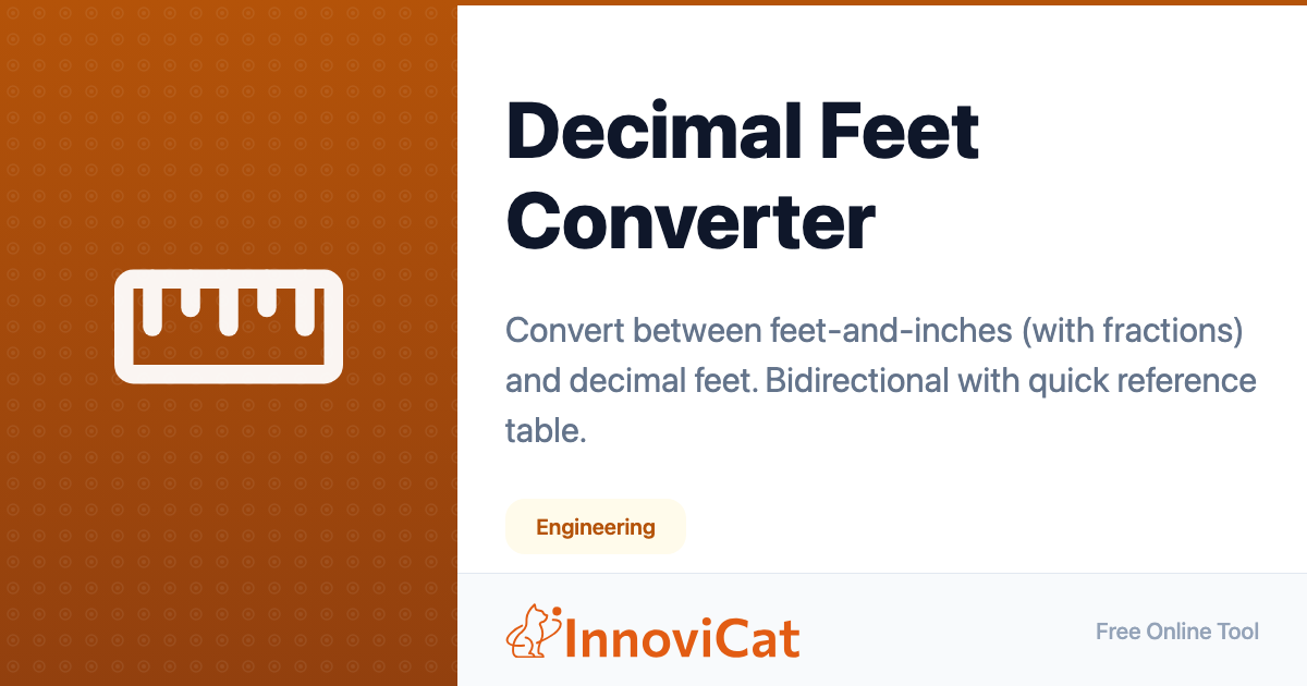 Decimal Feet Converter - InnoviCat Tools