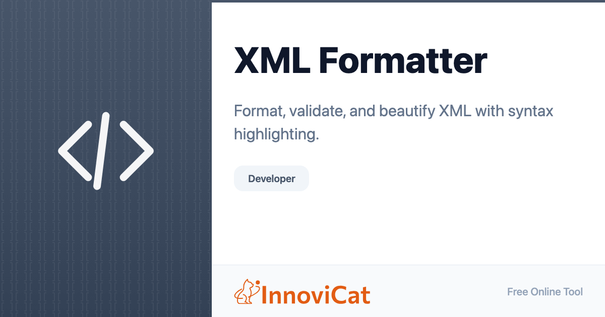 XML Formatter - InnoviCat Tools